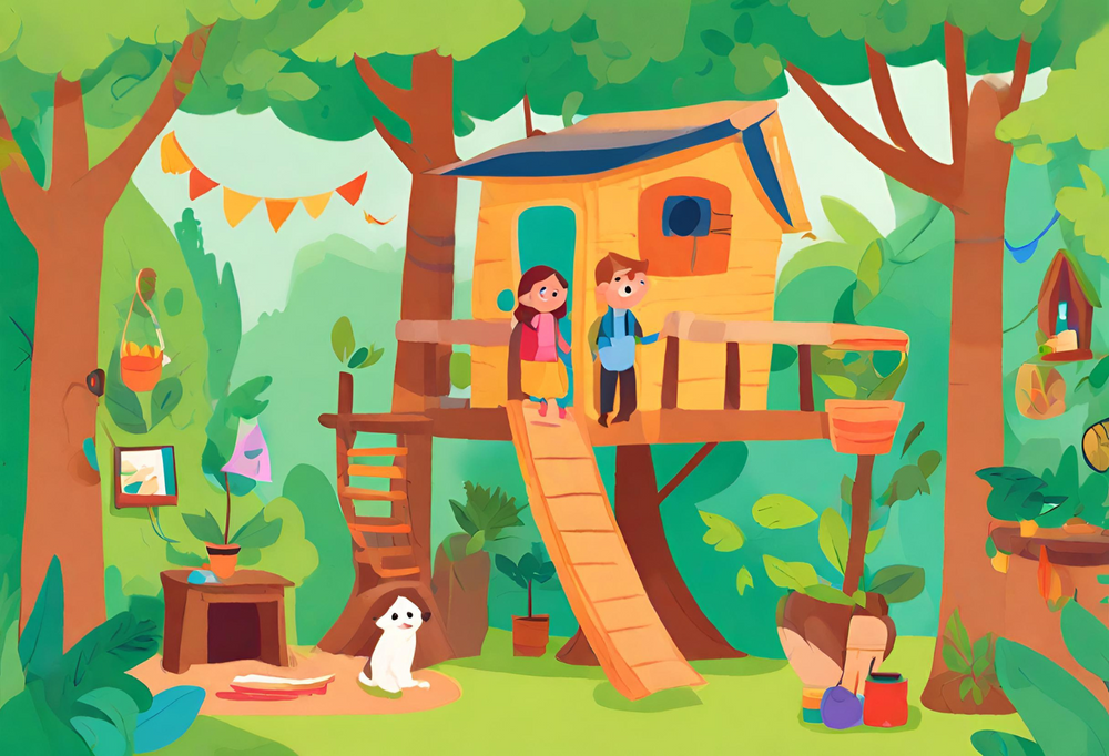 Treehouse Adventures: Childhood Friendship and Imagination